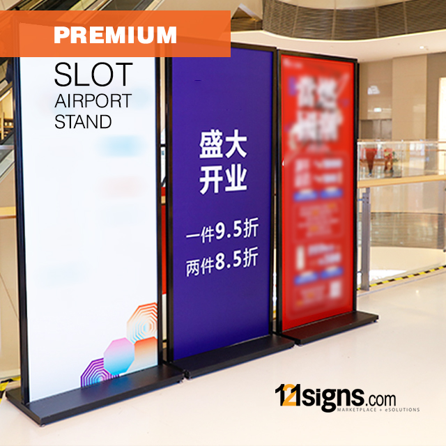 Premium Slot Airport Stand - BLACK | 121signs