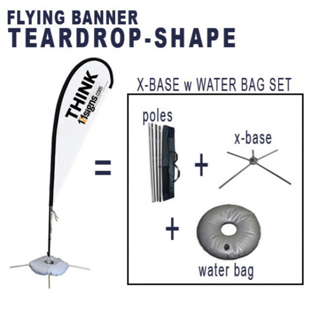 Fly-Flag Banner - TEARDROP - XBASE Water Bag Set | 121signs